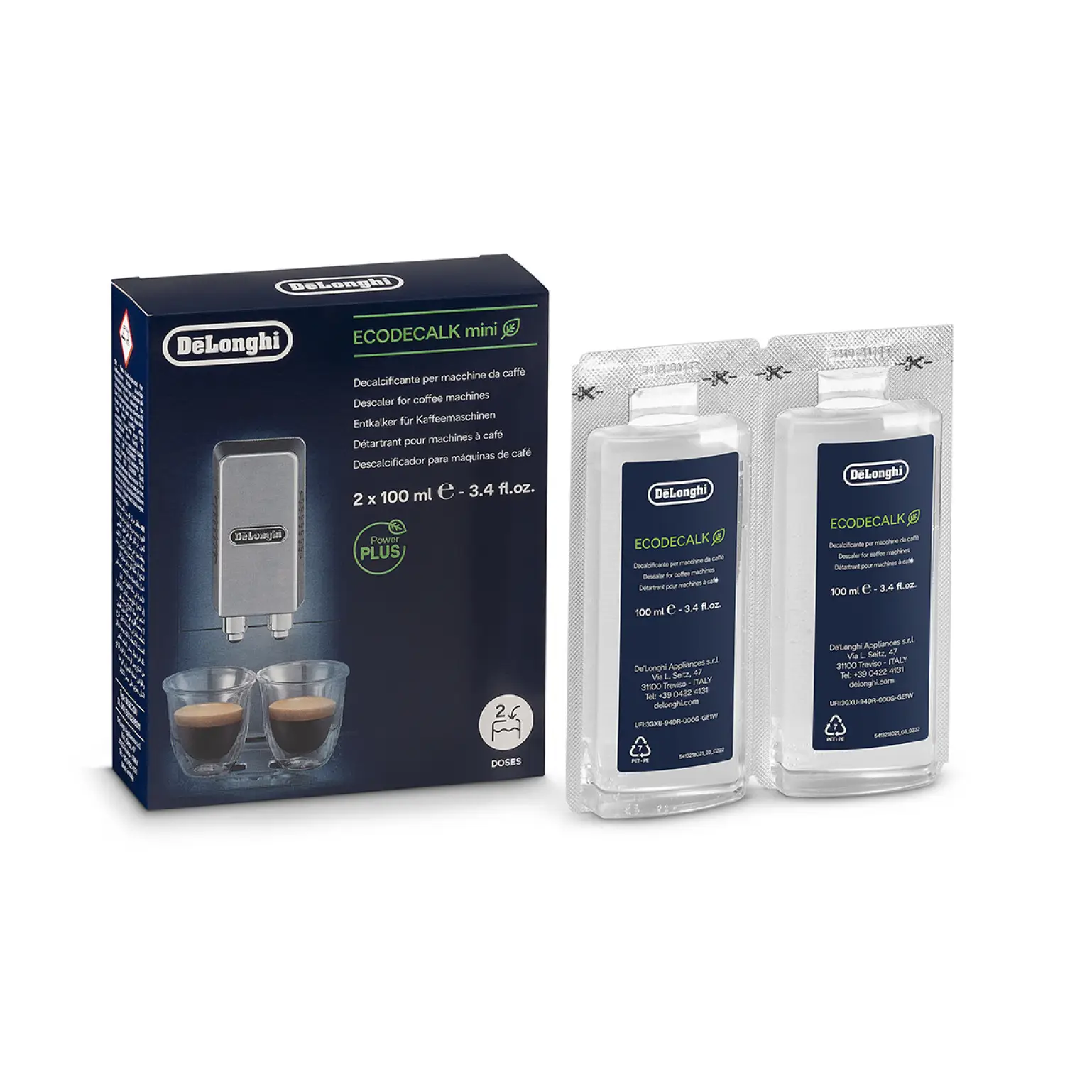 De'Longhi Eco Decalk Mini, Ontkalker 2 x 100ml, DLSC200, Transparant ...