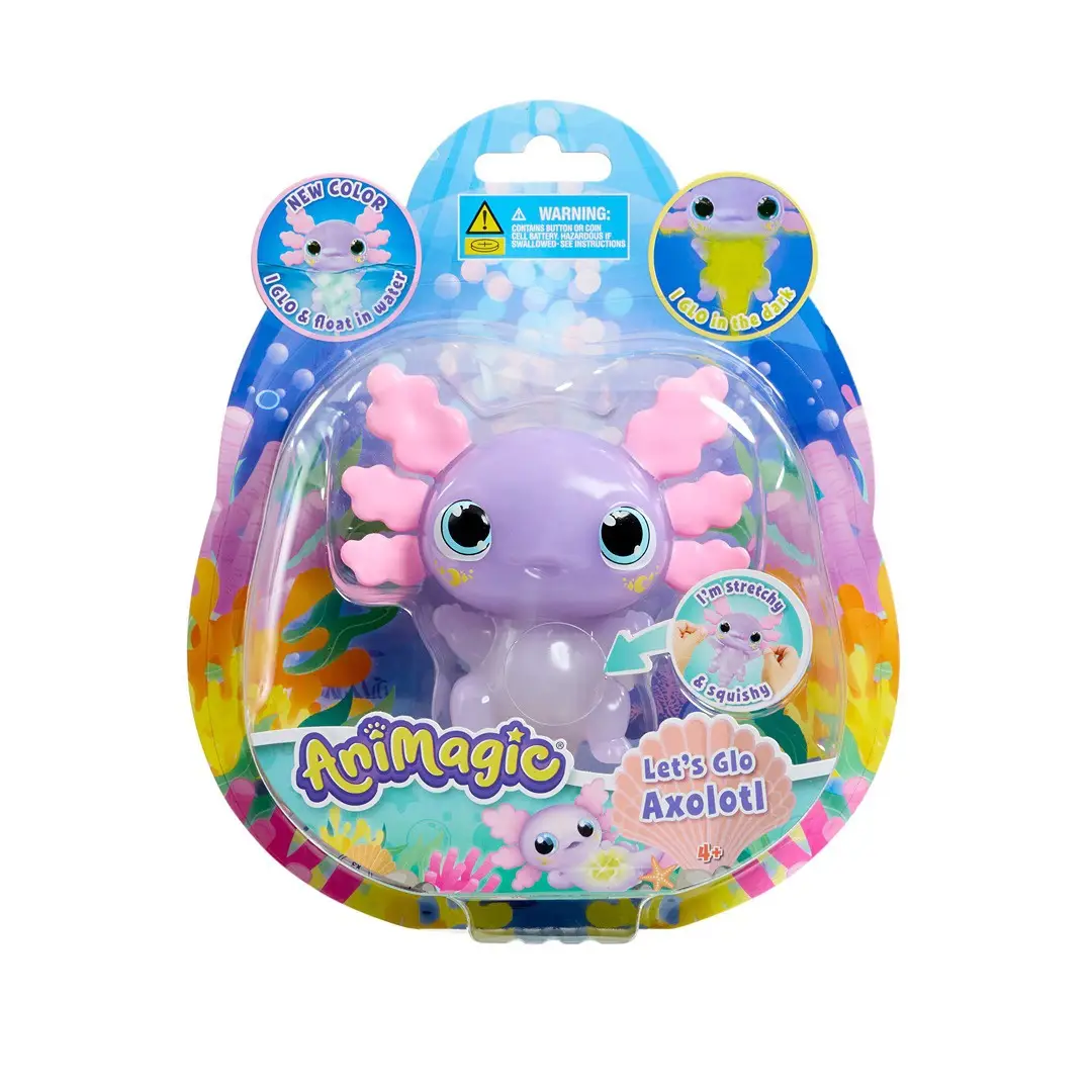 Animagic Let’s Glo Axolotl Pastel Glow in the Dark Plush Soft Toy ...