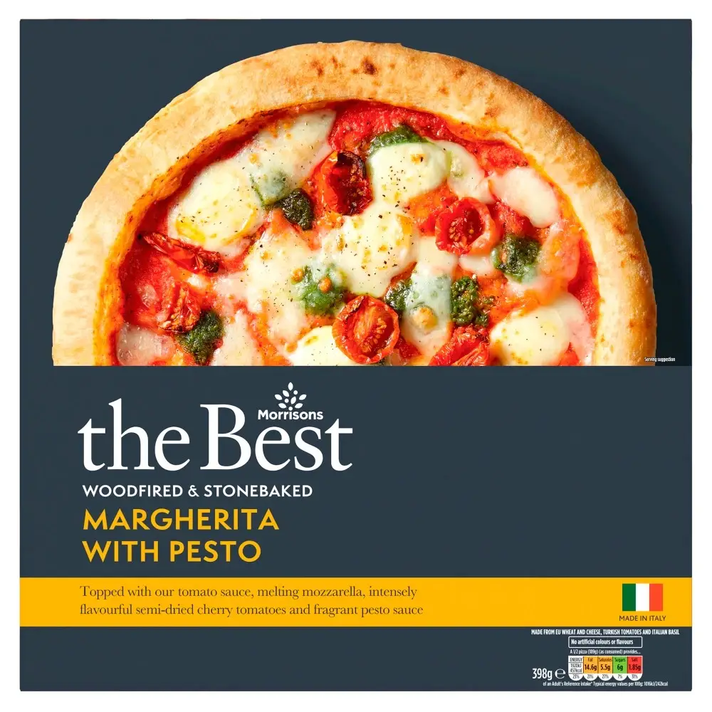 Morrisons The Best Margherita With Pesto 398g | Frozen Pizza & Garlic ...