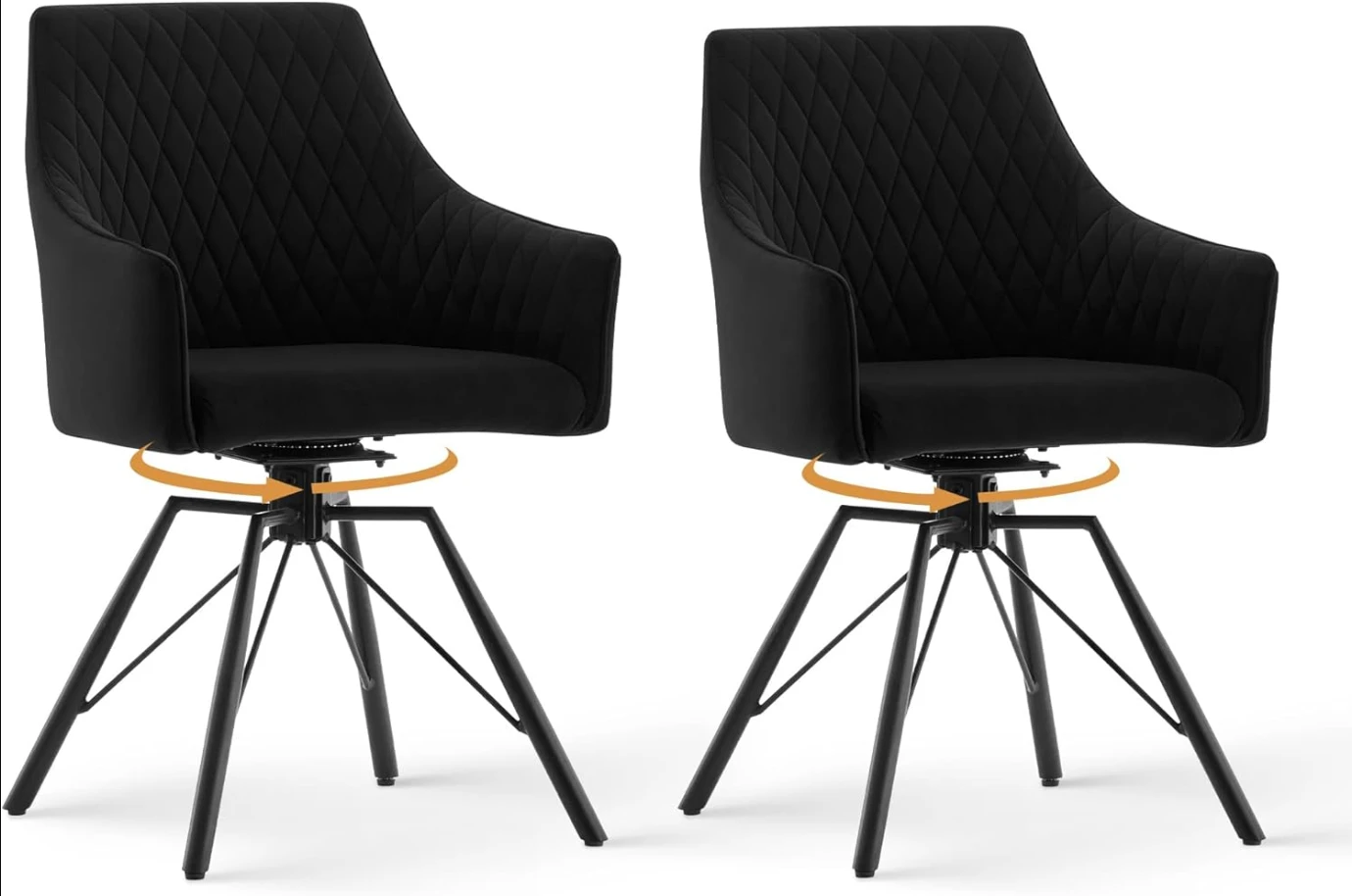 Clipop Swivel Dining Chairs Set Of 2 Velvet With 360 Rotating Metal ...