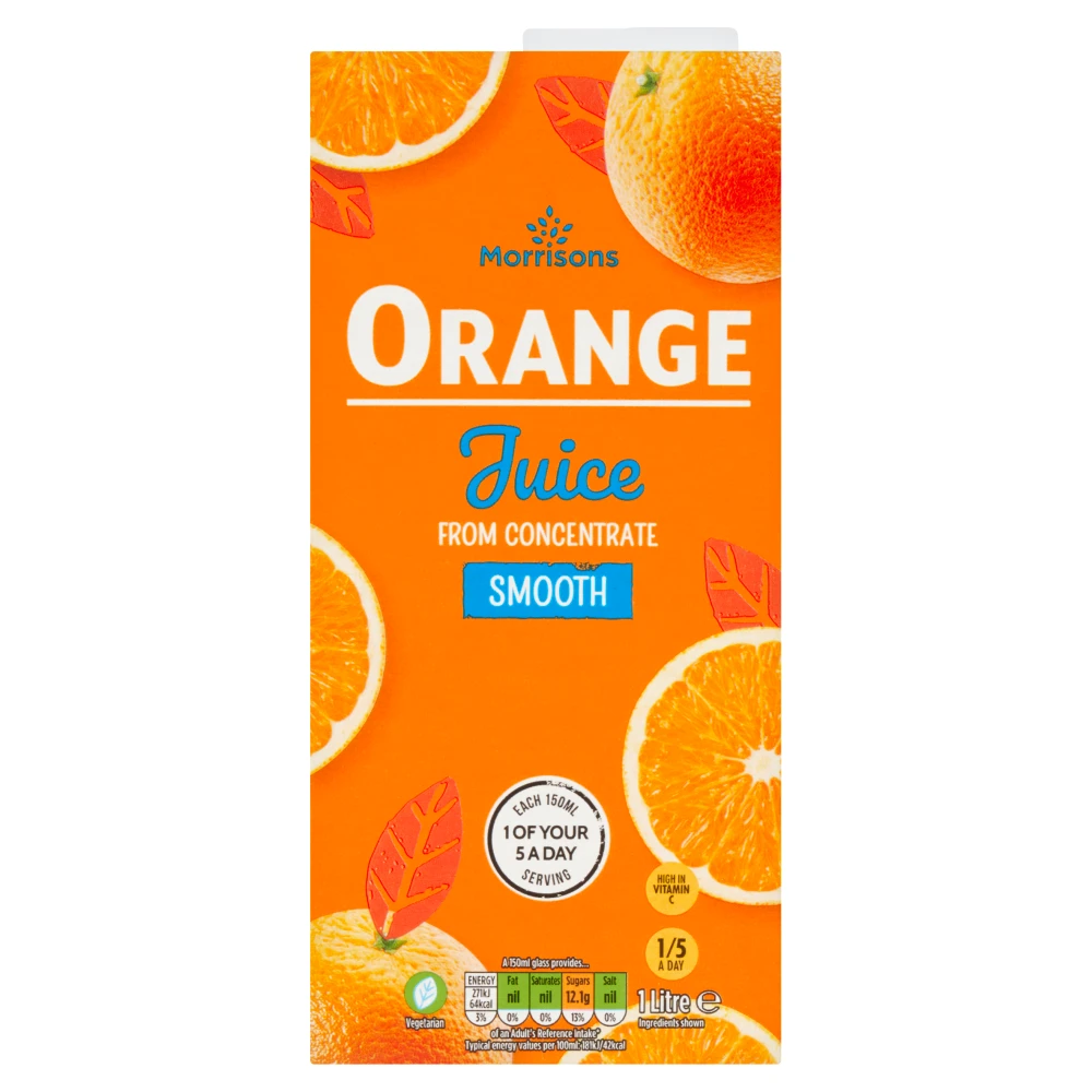 Morrisons Orange Juice Smooth From Concentrate 1L | Smoothies | Joybuy