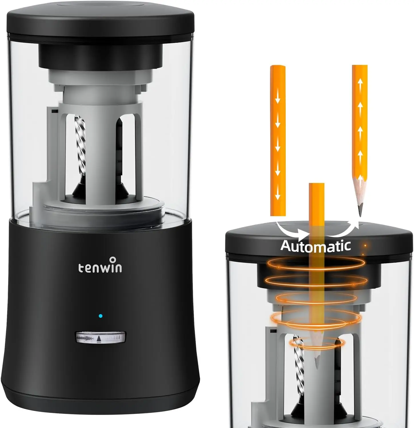 tenwin Electric Pencil Sharpener, Fully Automatic Pencil Sharpener for ...