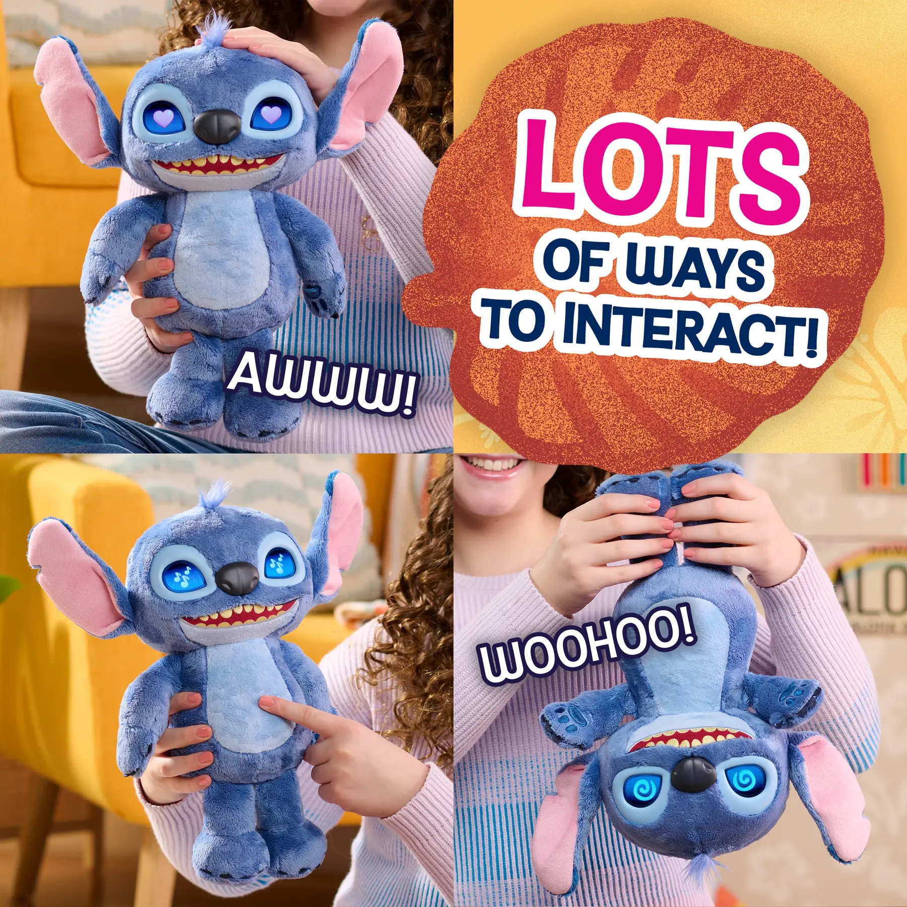 Disney Lilo & Stitch Many Moods Stitch Talking Plush | Interactive Soft ...