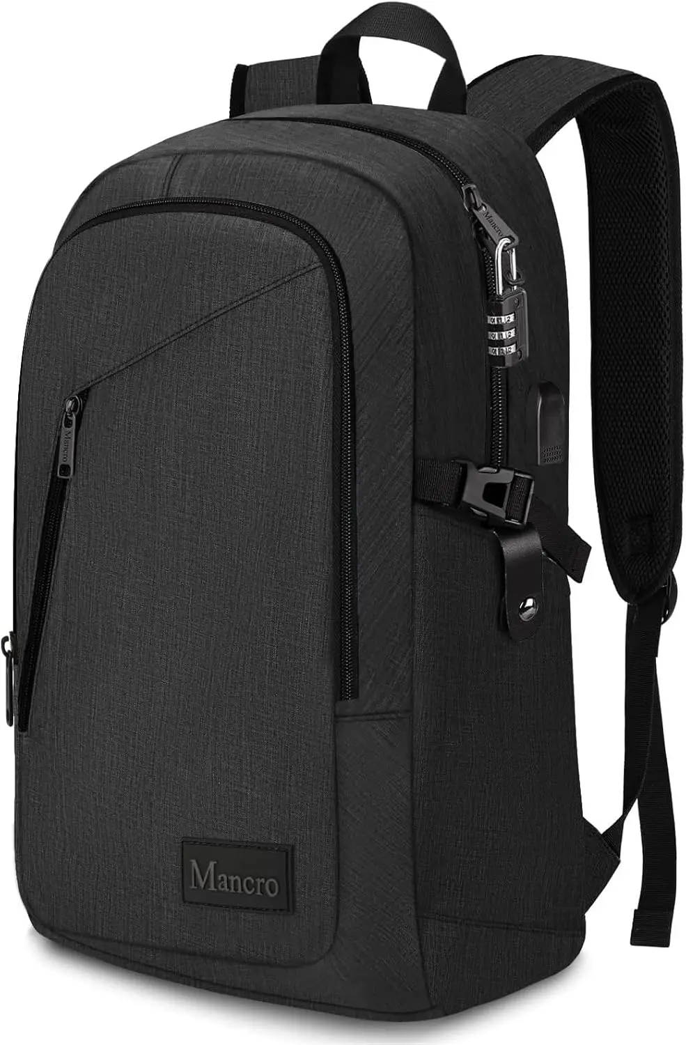 Mancro Anti Theft Backpack， Small Laptop Backpack 15.6 Inch with USB ...