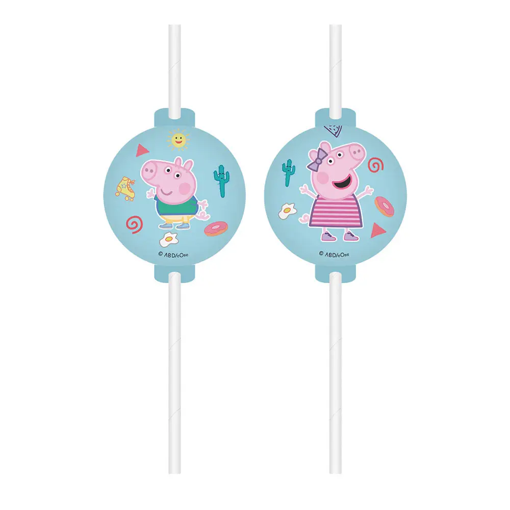 Peppa Pig Messy Play Drinking Straws 4 Pack | Party Tableware | Joybuy