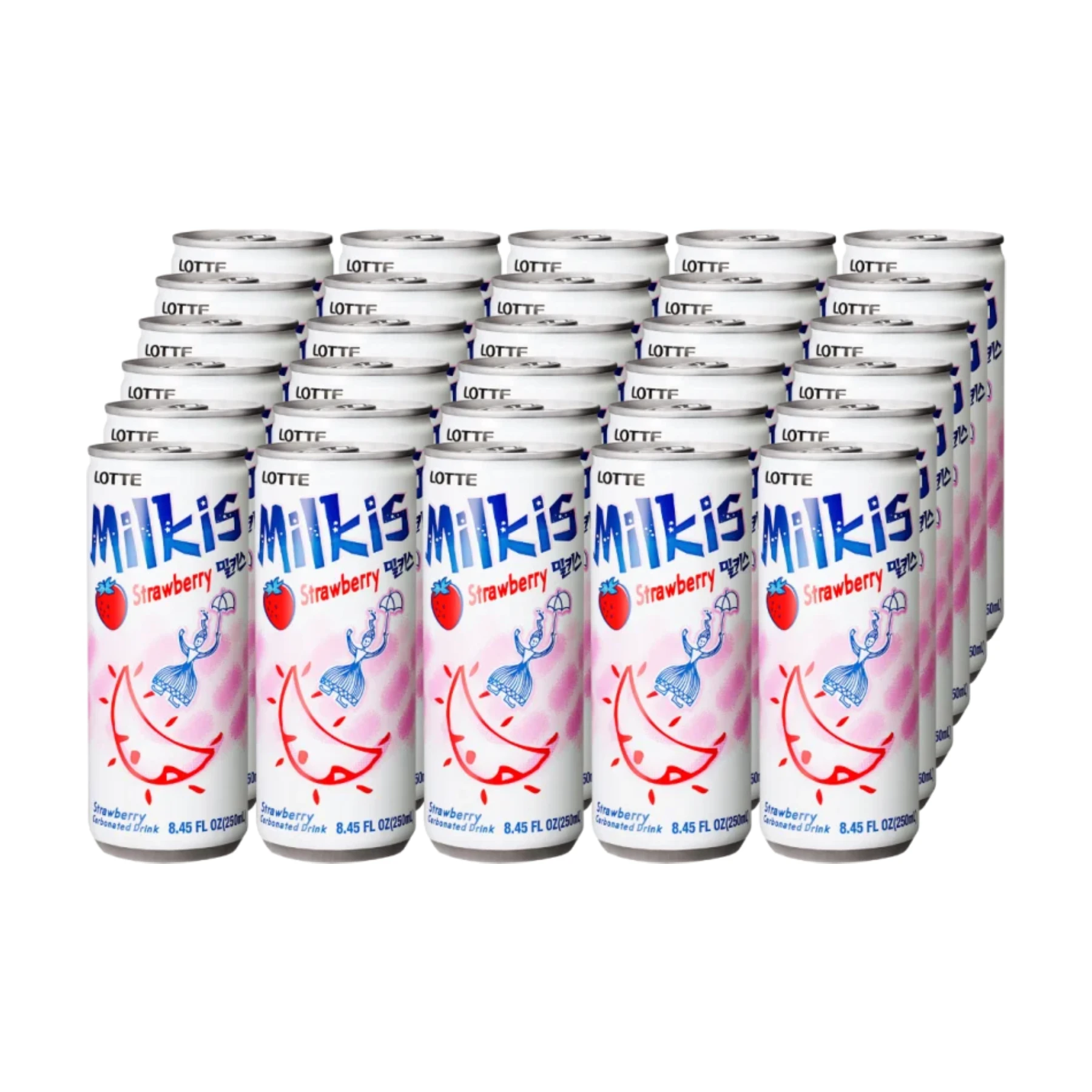 LOTTE Milkis aardbei frisdrank, blikjes (doos), 30 x 250 ml ...