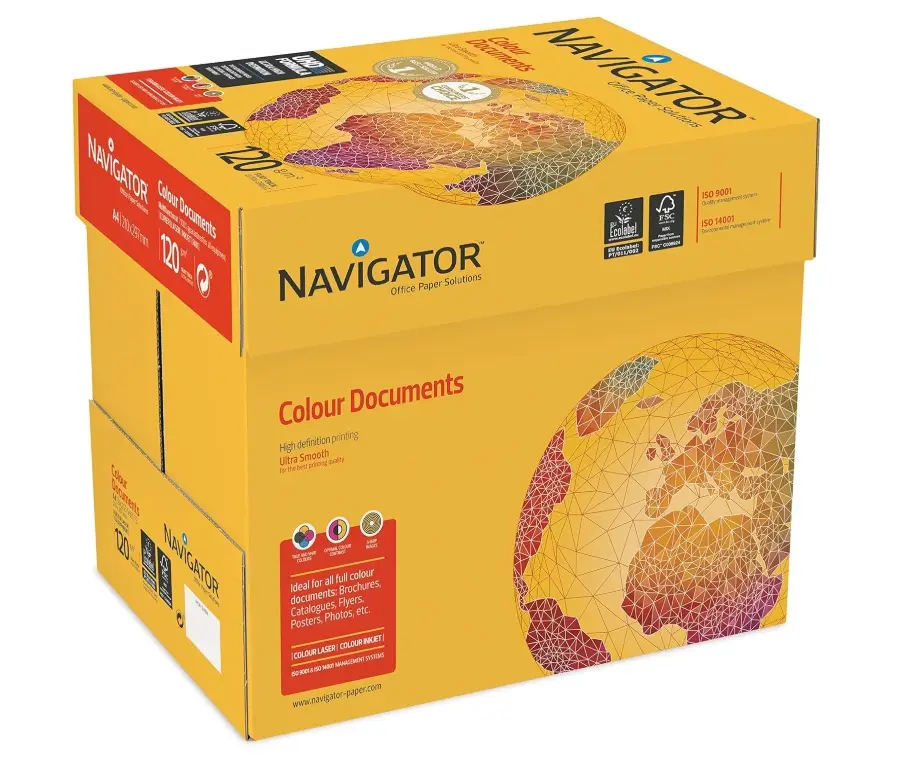 Navigator A4 Colour Documents Printer Paper White 120gsm Box of 8 reams ...