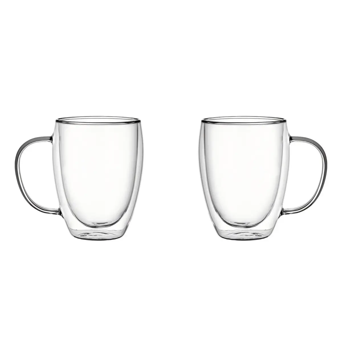 2-Pack 450ml Insulated Double Wall Glass Cups Hot Cold Beverage ...