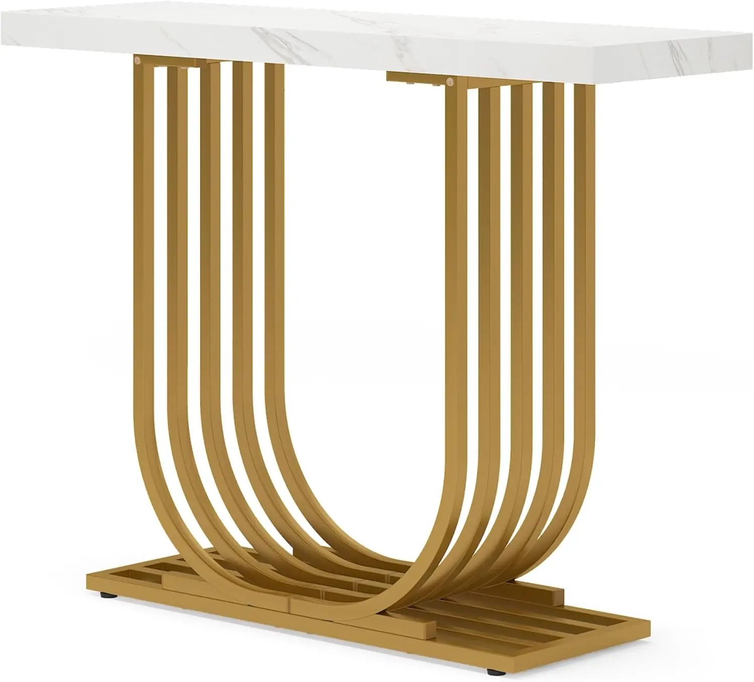 Tribesigns Modern Console Table With Gold Base, 90cm Faux Marble ...