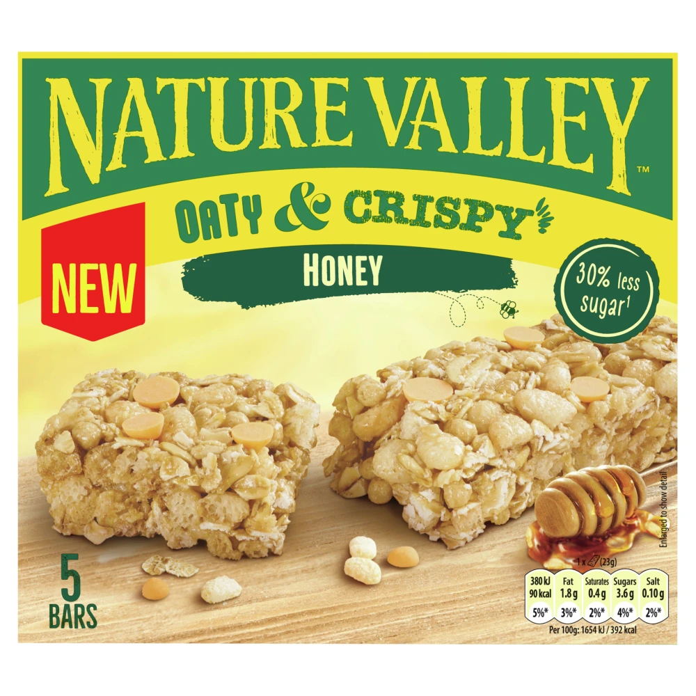 Nature Valley Cereal Bars Oaty & Crispy Honey 5 x 23g | Snacks & Nuts ...