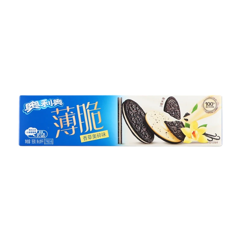 Oreo Dunne Knapperige Sandwichkoekjes Vanille Crumble Smaak 95g ...