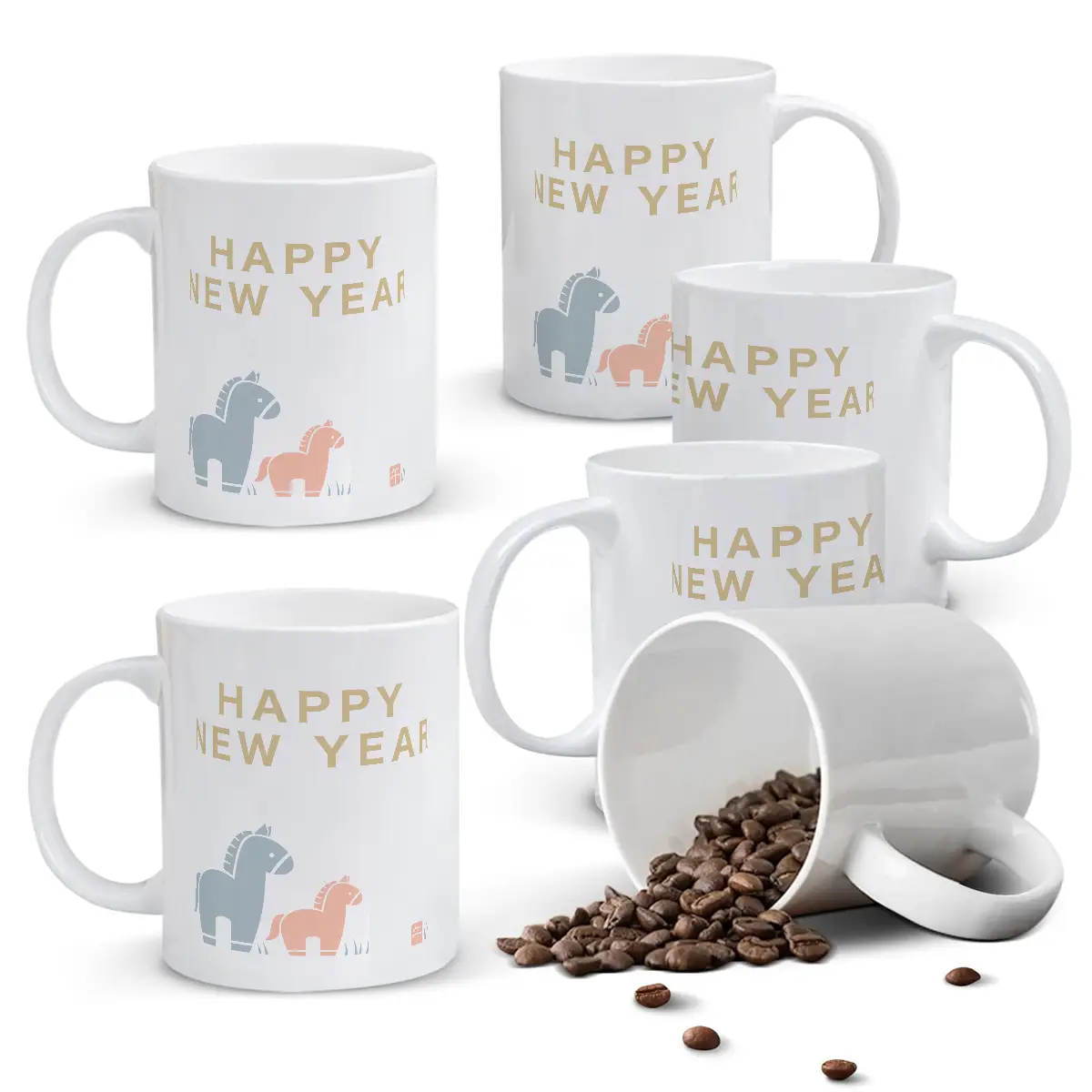 Alphynix 1pc Touching Mother Baby Horse Mug, 11oz Happy New Year ...