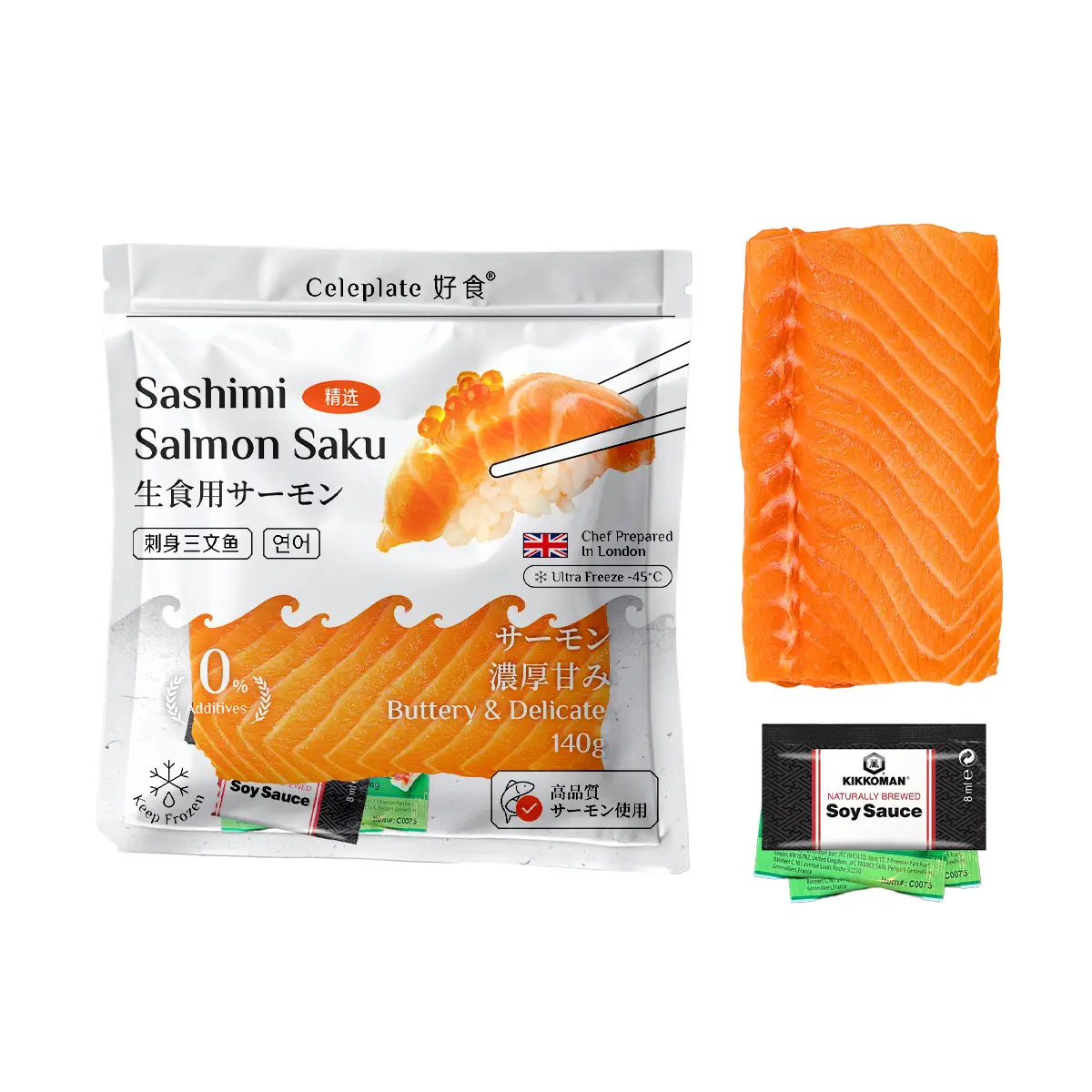 Celeplate Frozen Salmon Sashimi Saku 140g | Frozen Meat & Poultry | Joybuy