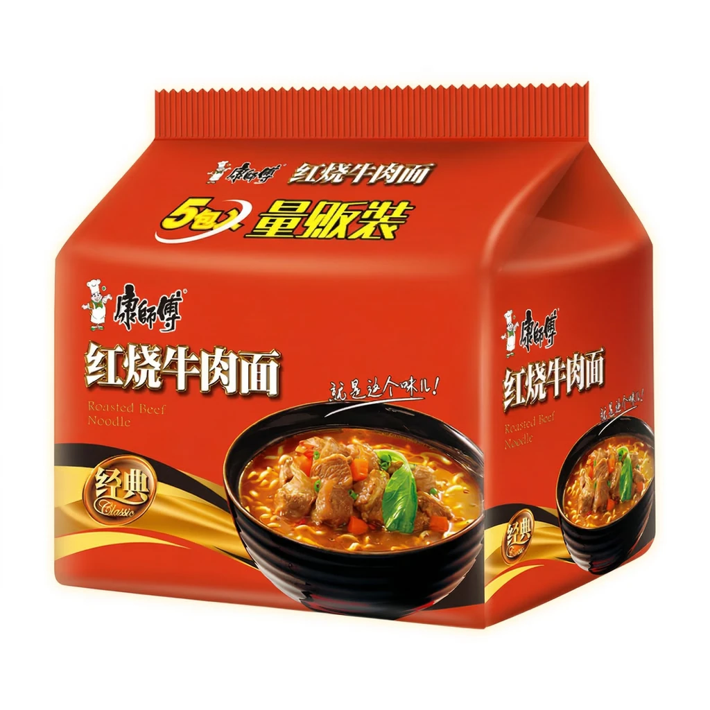 Master Kong Instant Noodles Roasted Artificial Beef Flavour 5 in 1 500g ...