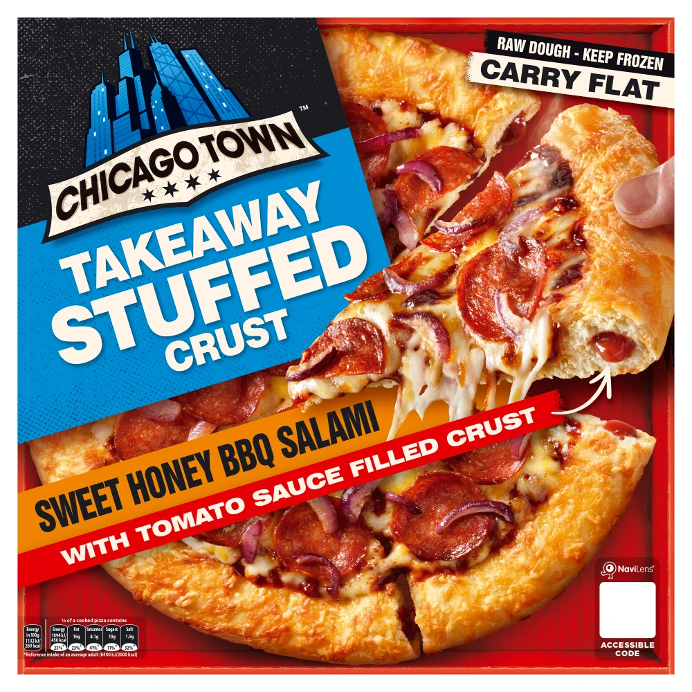 Chicago Town Takeaway Stuffed Crust Sweet Honey Bbq Salami Pizza 635g ...