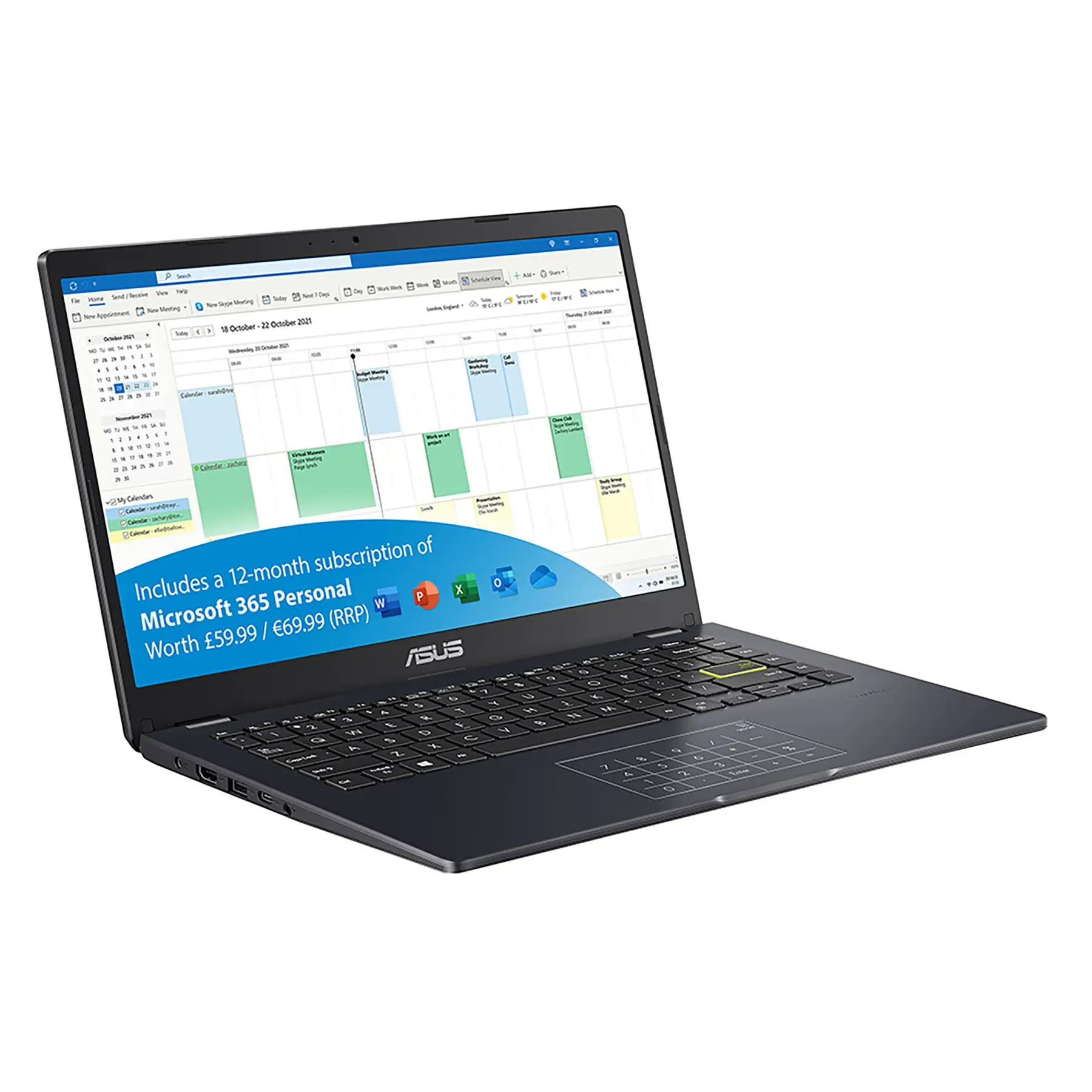 ASUS Vivobook Go 14" Compact Laptop - Intel N4500, 4GB/ 128GB - Blue ...