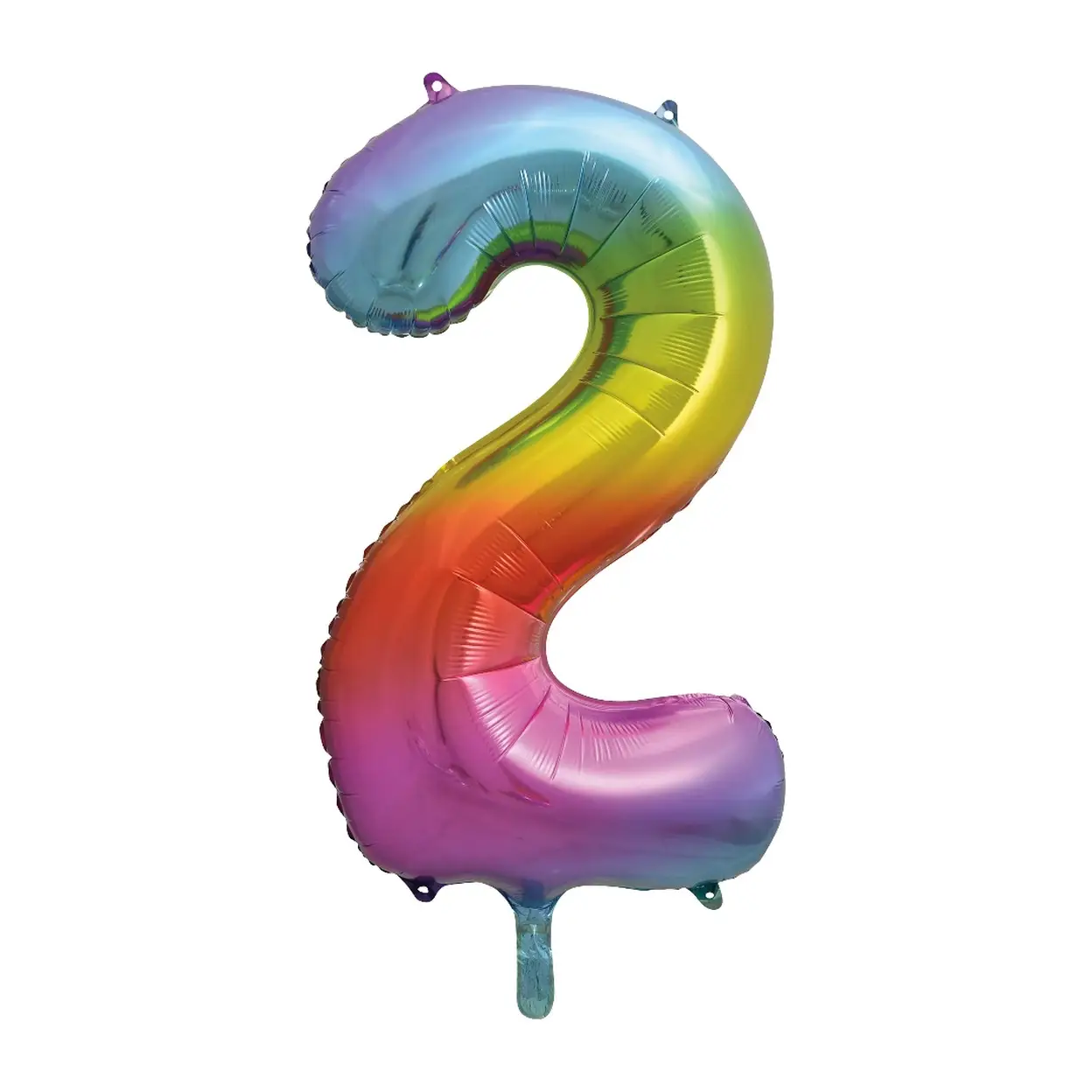 Unique Party Giant Number 2 Balloon, Rainbow, 86cm | Balloons & Helium ...