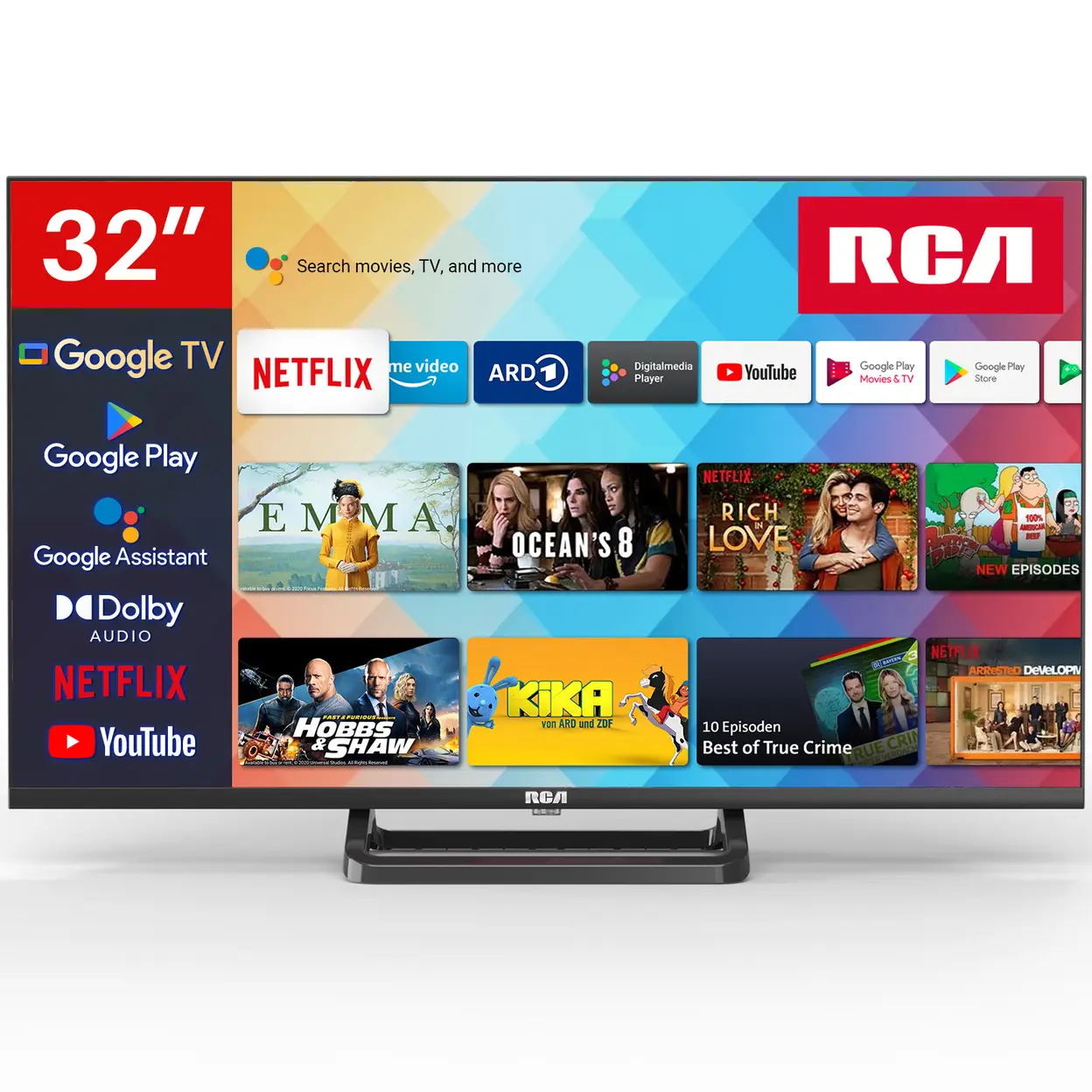Rca Google Smart Tv | Led Hd | 32 Inch/82 Cm | Frameless Design | Tripple Tuner Dvb-t/t2/s/s2/c ...