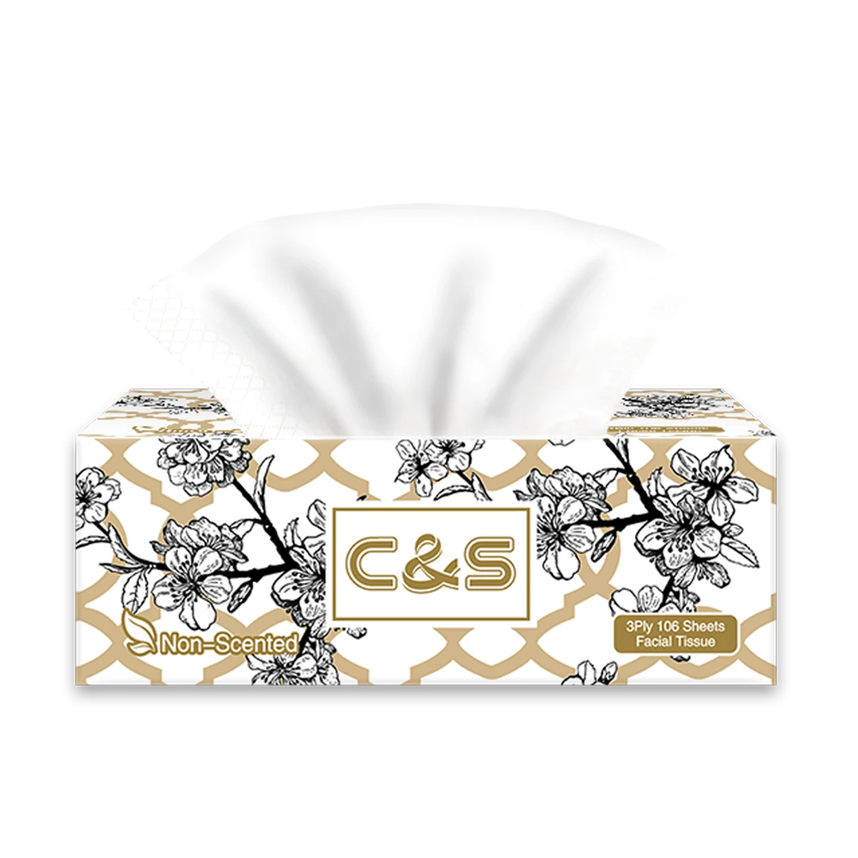 C&S Jierou Soft & Skin-Friendly Boxed Facial Tissue, 3-Ply, 424 Sheets ...