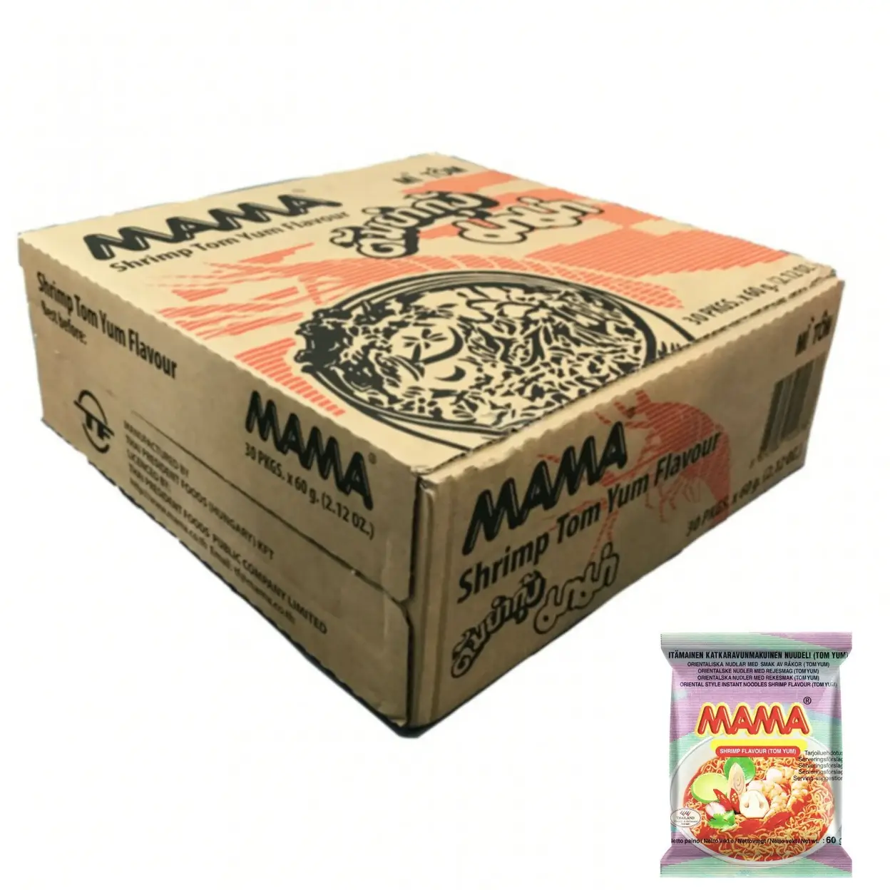 Mama Instant-nudeln Garnelen 30*60g Box Großpackung Garnelen-cremig-box ...