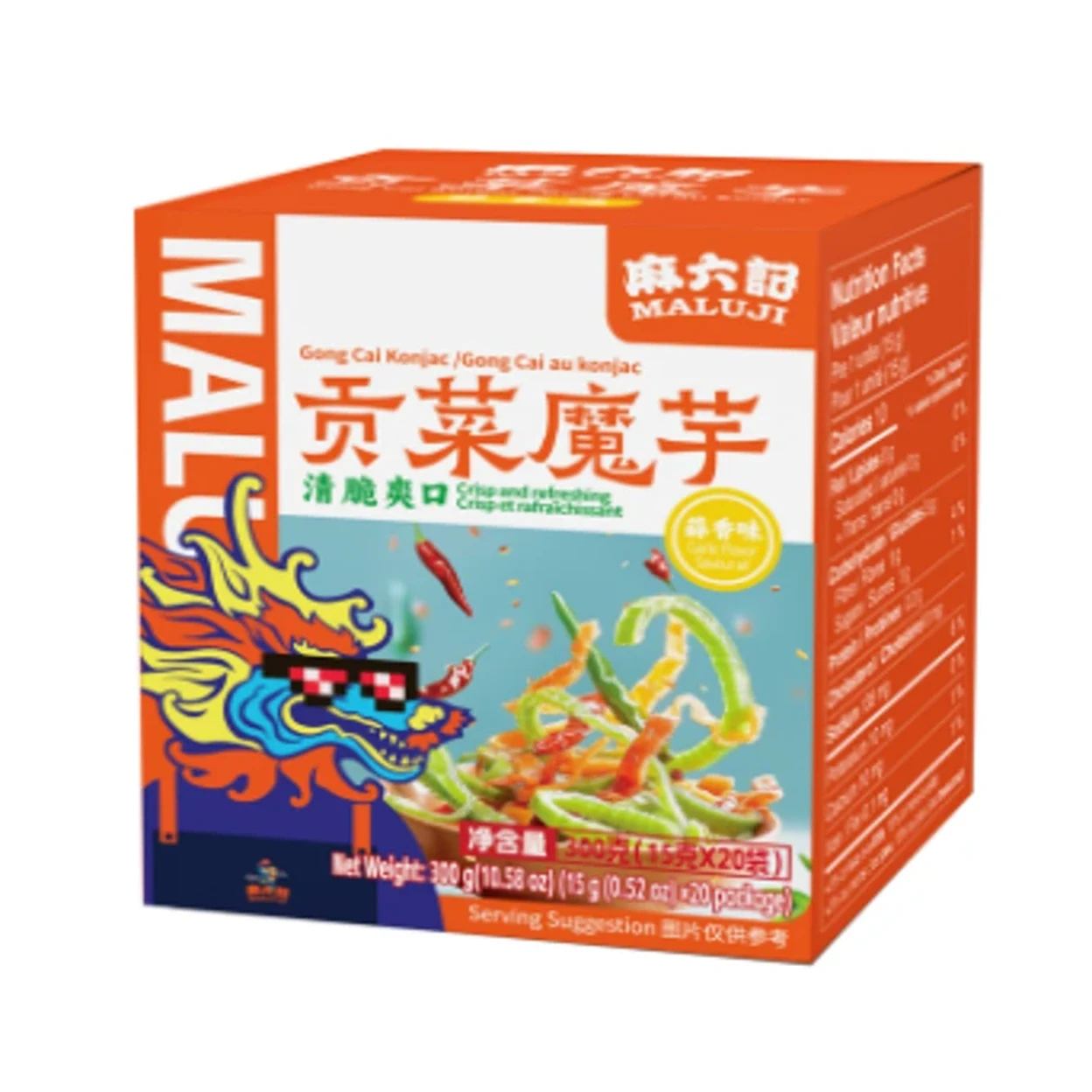 Ma Liuji Garlic Konjac Gongcai, 20 Bags (Box), 300g | Instant Noodles ...