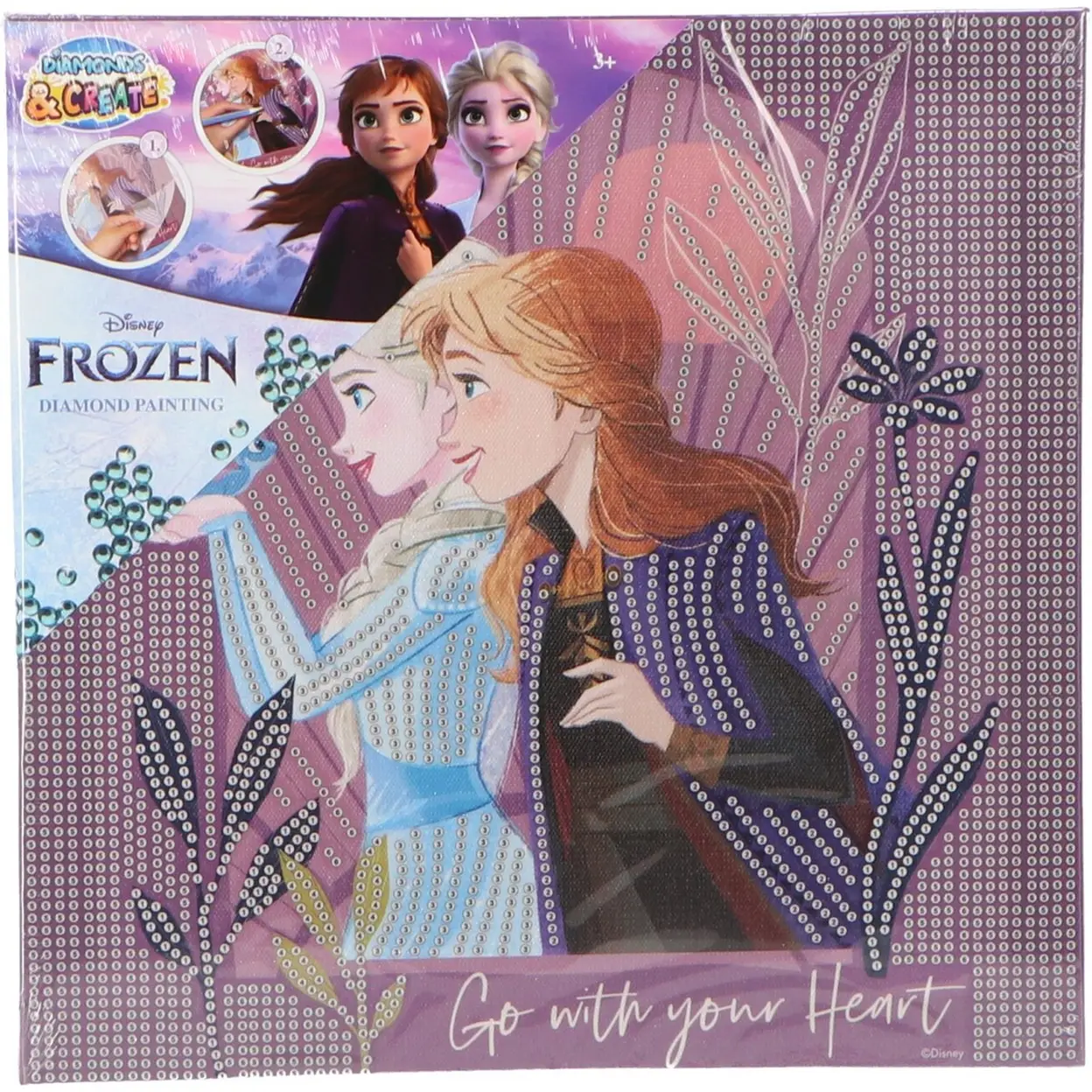 Frozen Diamant Schildercanvas Xl - Anna & Elsa, Blauw, 29 X 29 Cm ...