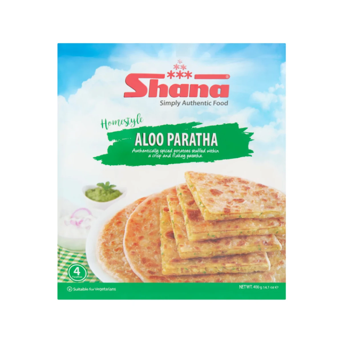 Shana Aloo Paratha 4 Parathas 400g | Frozen Ready Meals | Joybuy