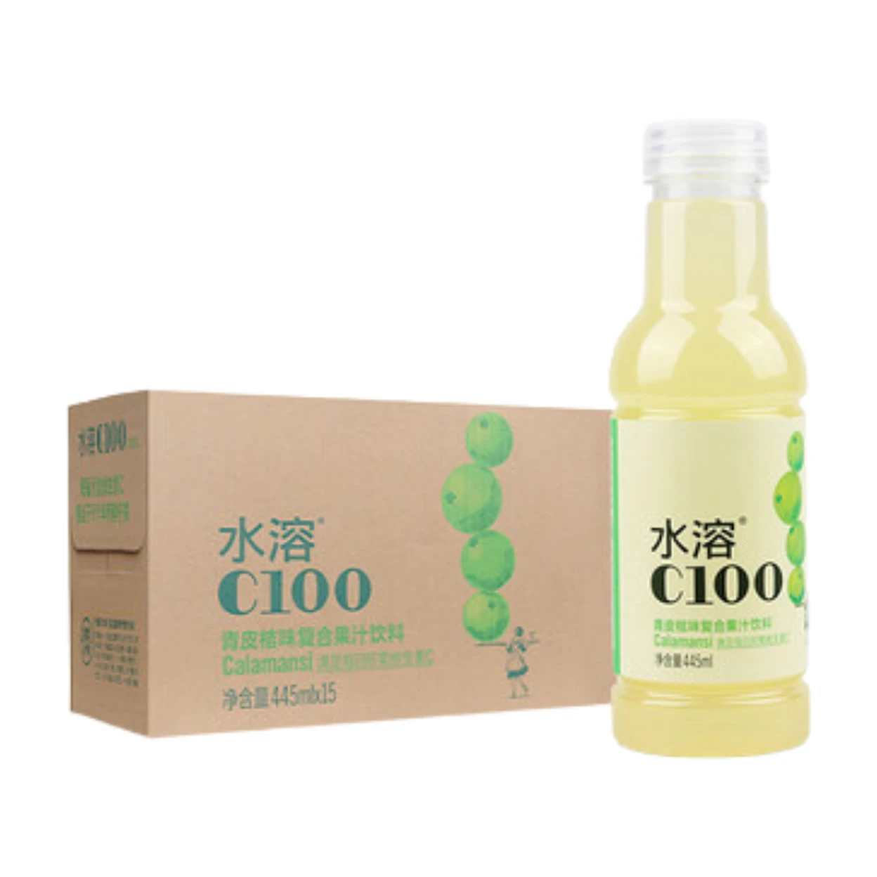 Nongfu Spring Water Soluble C100 Green Tangerine Flavor 445ml*15 ...