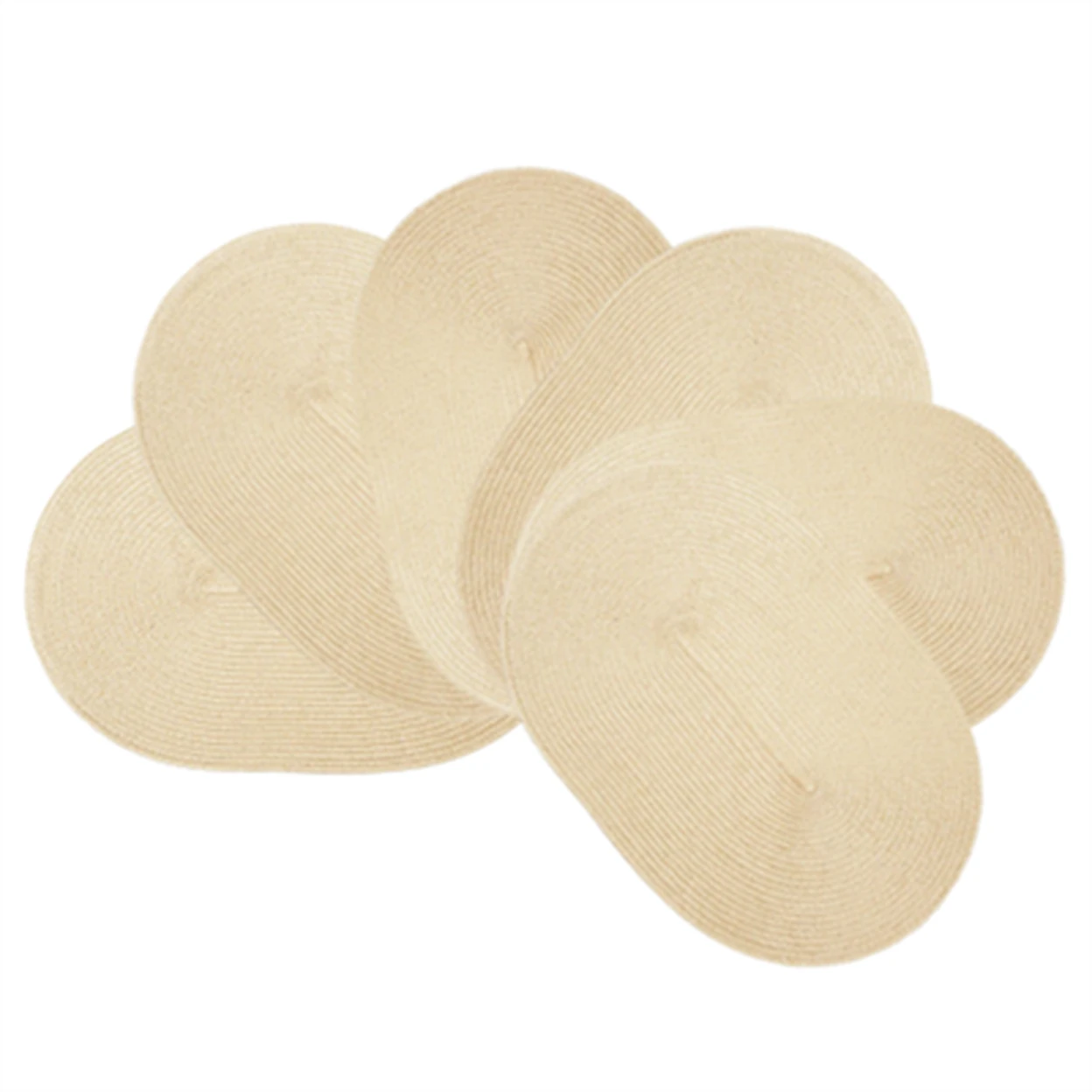 Pp Placemats Set Of 6 For Dining Table，pp Oval Placemat Bl Light Brown ...