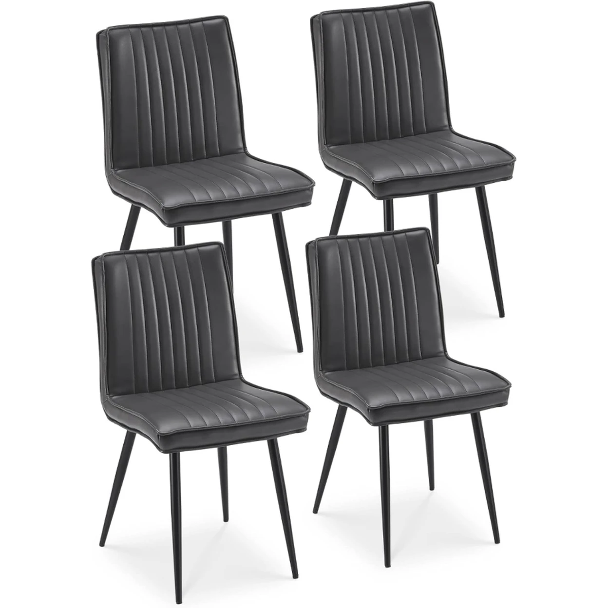 Tukailai Pu Dining Chairs Set Of 4 Upholstered Kitchen Chairs With ...