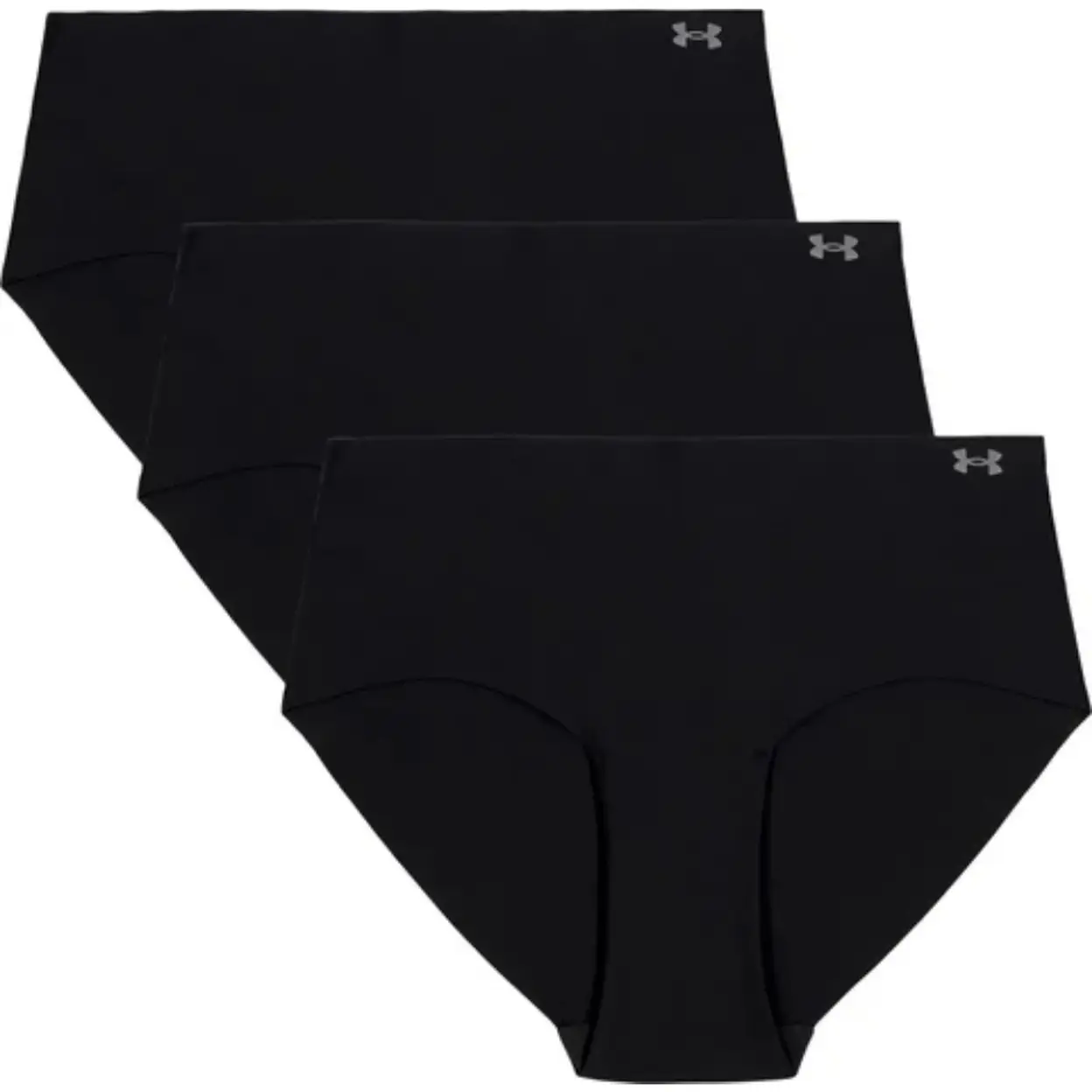 Under Armour Women's Pure Stretch 3-Pack No-Show Hipster - Black ...