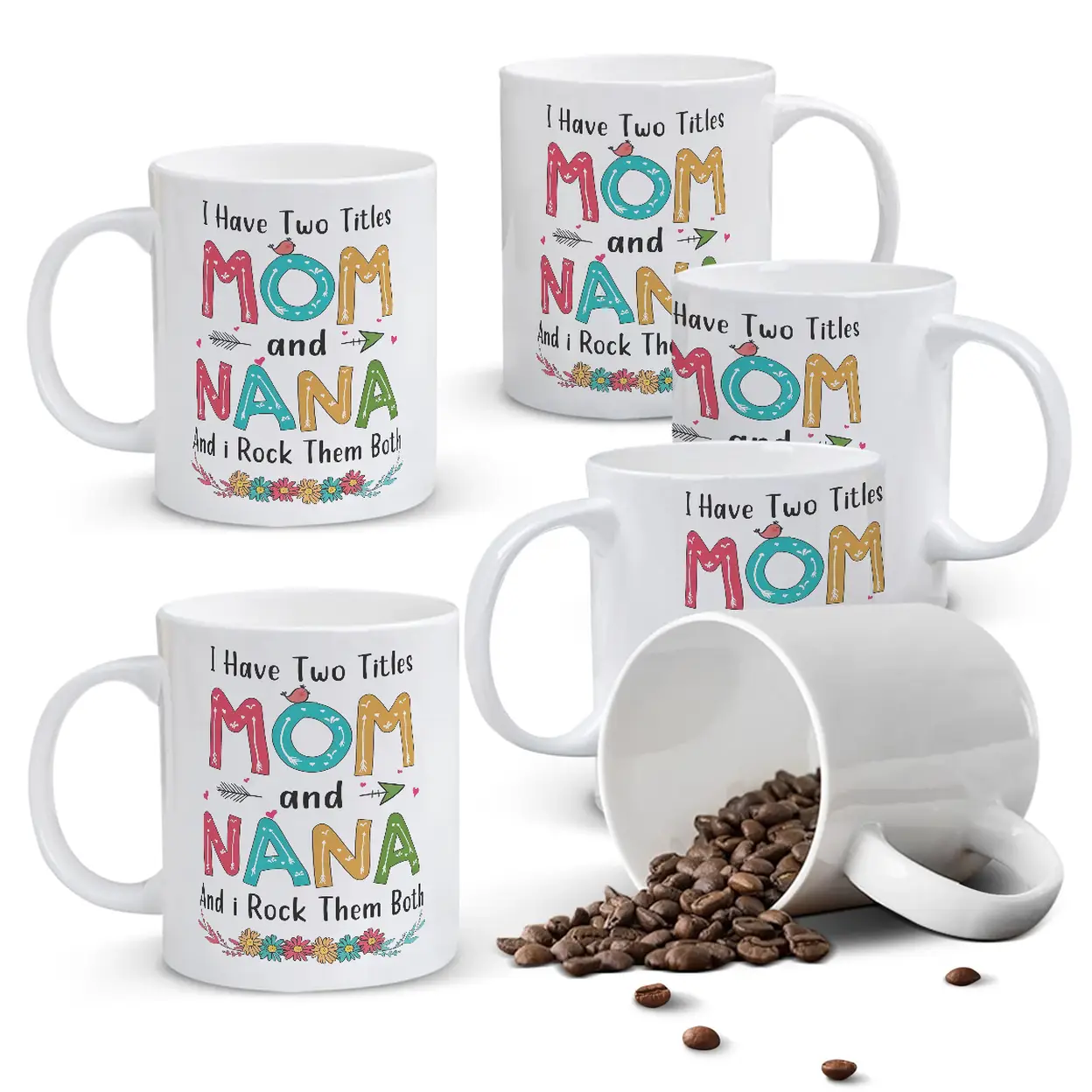 Alphynix 1pc,mom Coffee Mug, I Have Two Titles Mom And Nana Mug, I Rock ...