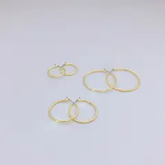 18k Gold Plated Chunky Hoop Earrings Set For Women, Lightweight Large ...
